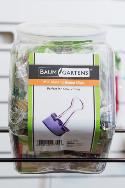Baumgartens Designer Binder Clips Metallic Mini Hexagonal Tub Display ...
